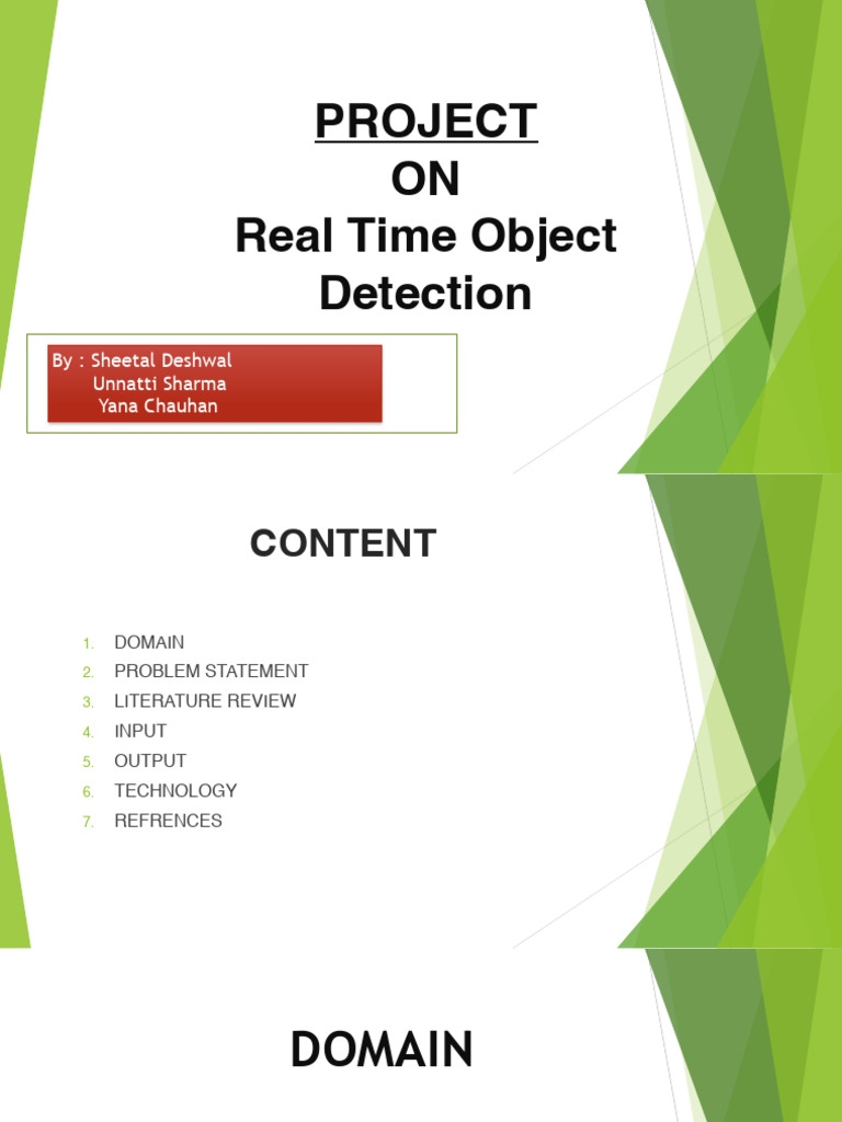 Real Time Object Detection Pdf