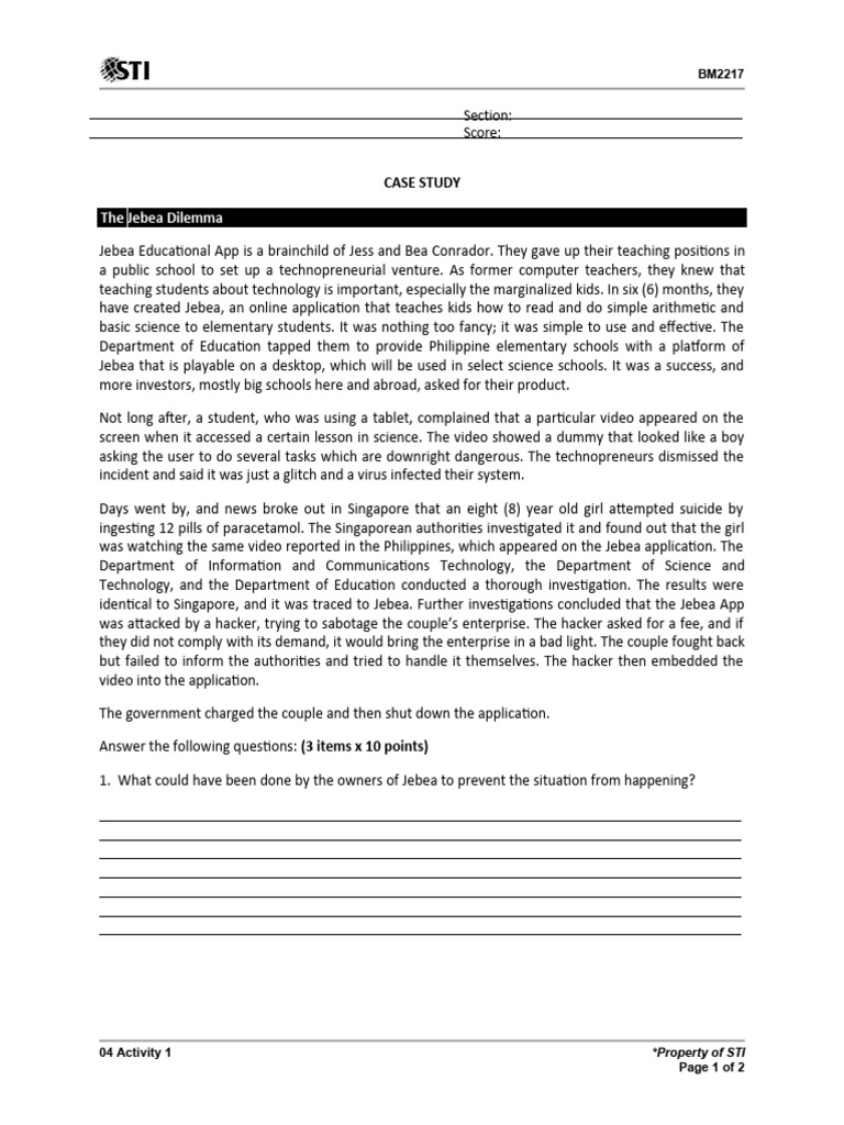 04 Activity 1 | PDF | Cyberspace | Software