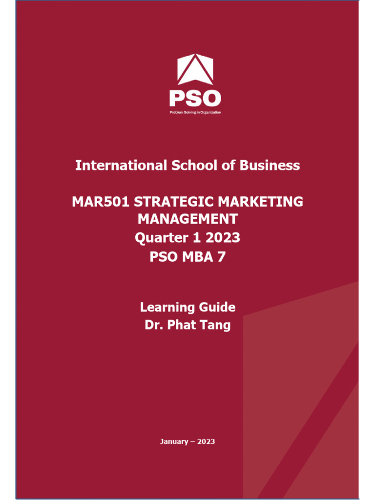SMM7 - Jan23 - Learning Guide - Version 2 | PDF | Business
