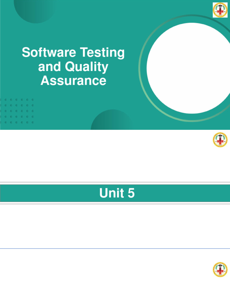 Stqa U5 PPT 1 Mca-Ii | PDF | Software | Software Quality