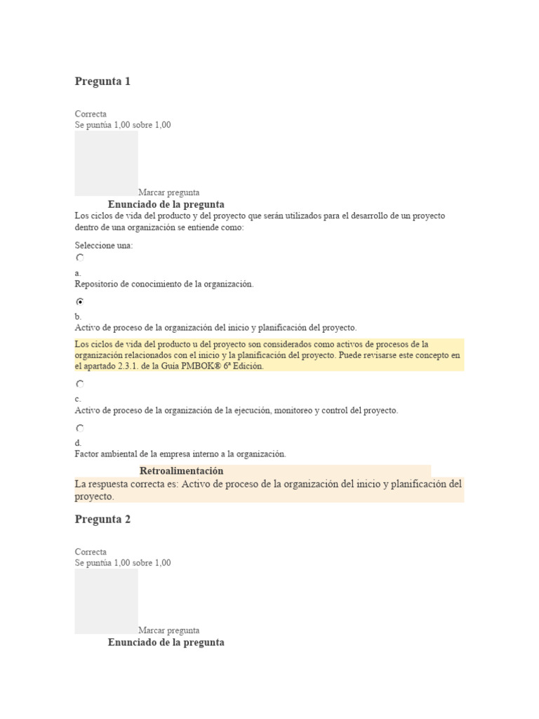 RESPUESTAS EXAMEN C2 Gestion de Proyectos 1 | PDF | Business | Software