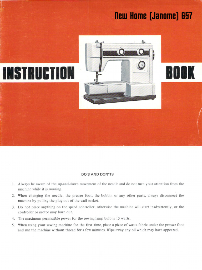 New Home 657 Sewing Machine Instruction Manual | PDF