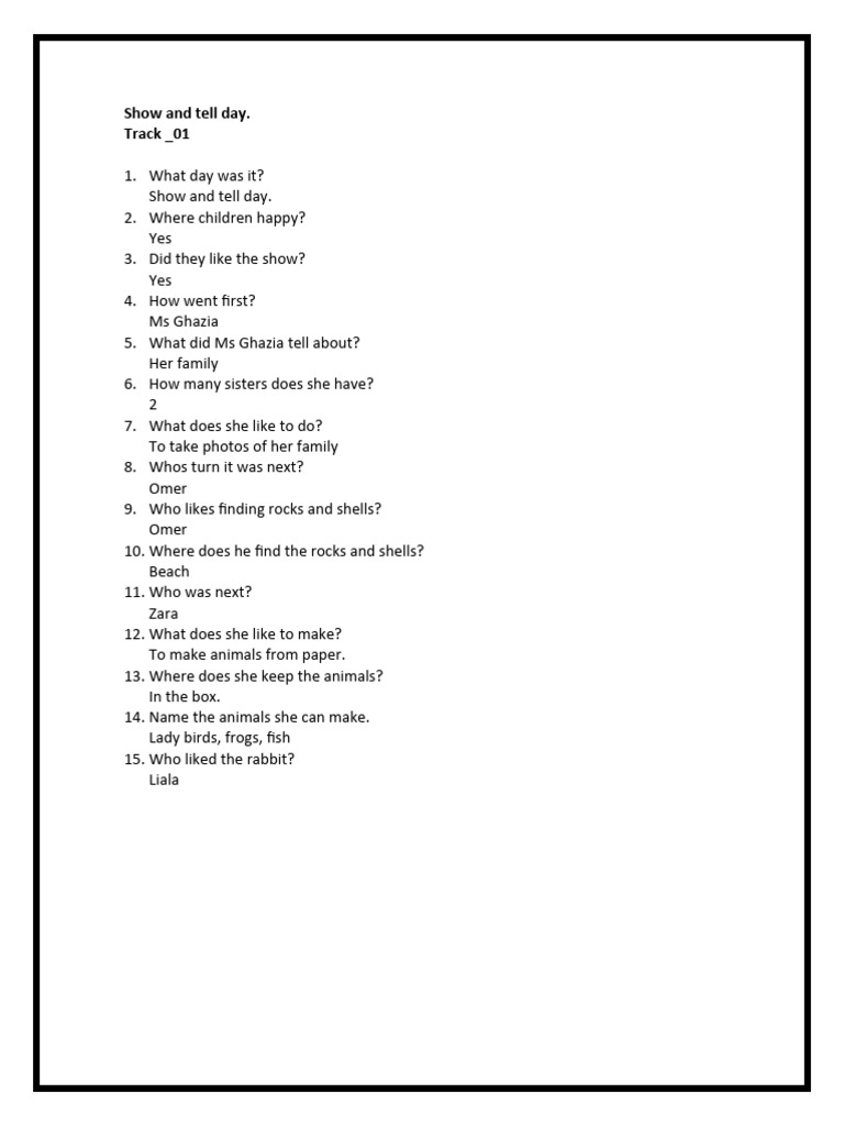 Listening and Speaking Task Grade 1 First Term | PDF