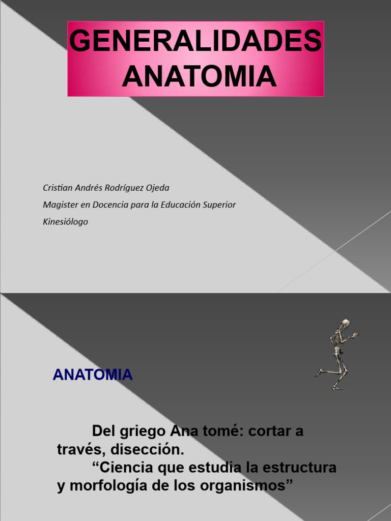 Generalidades de Anatomia | PDF | Articulación | Términos anatómicos de ...