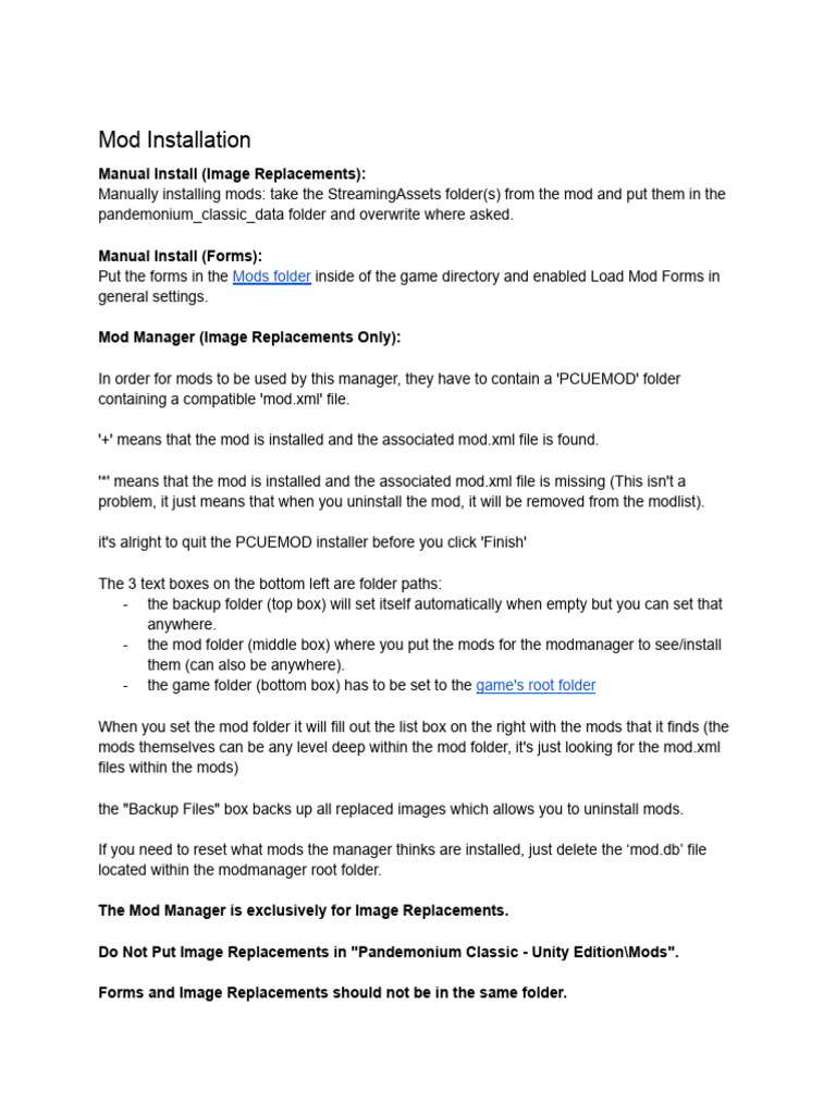 Modding Pandemonium Classic Unity Edition | Download Free PDF | Computer File | Directory ...