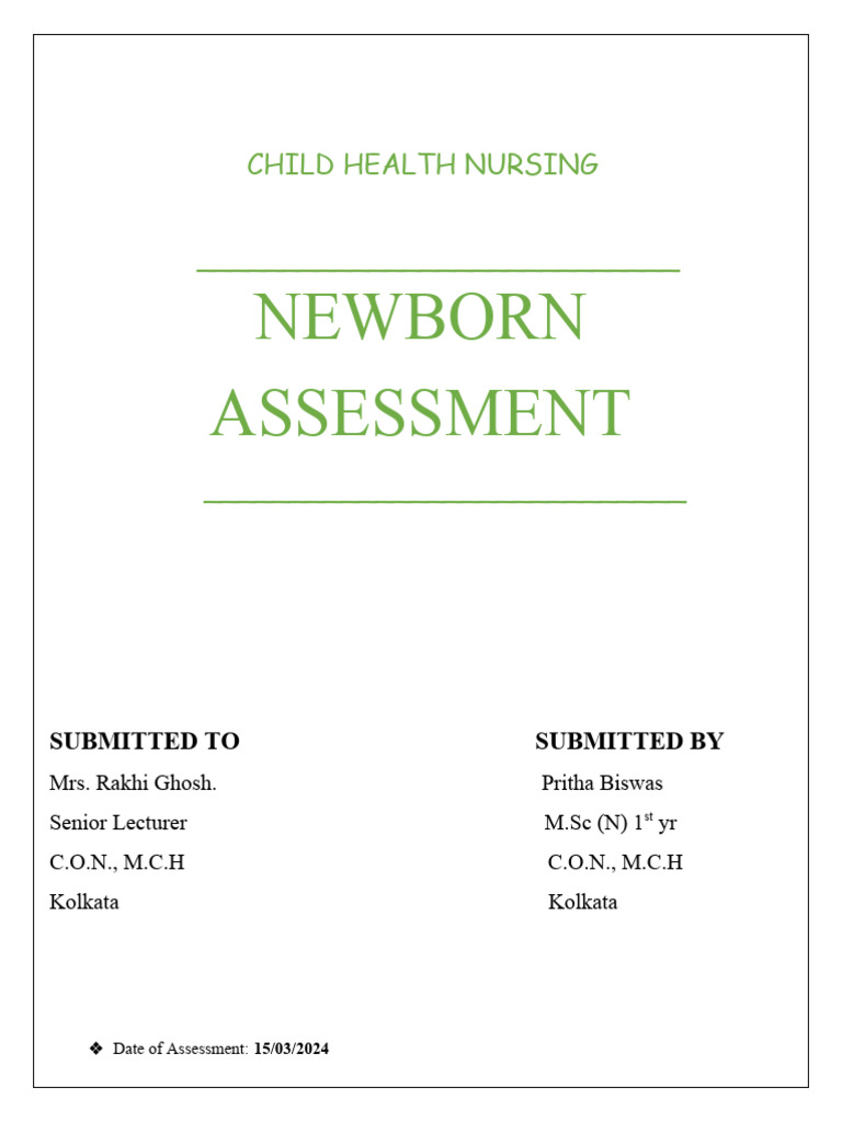 NEWBORN_ASSESSMENT_5 | PDF | Infants | Labia