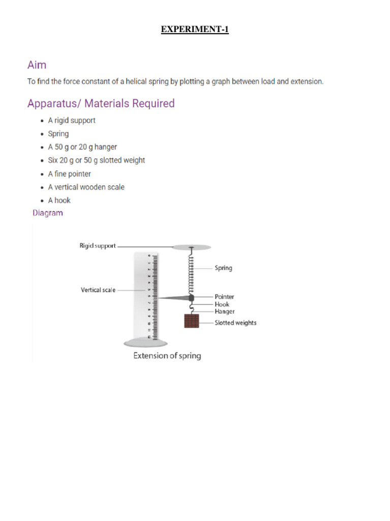 STD Xi Physics Practicals | PDF