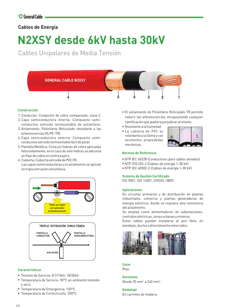 General Cable N2XSY 6kV hasta 30kV | PDF