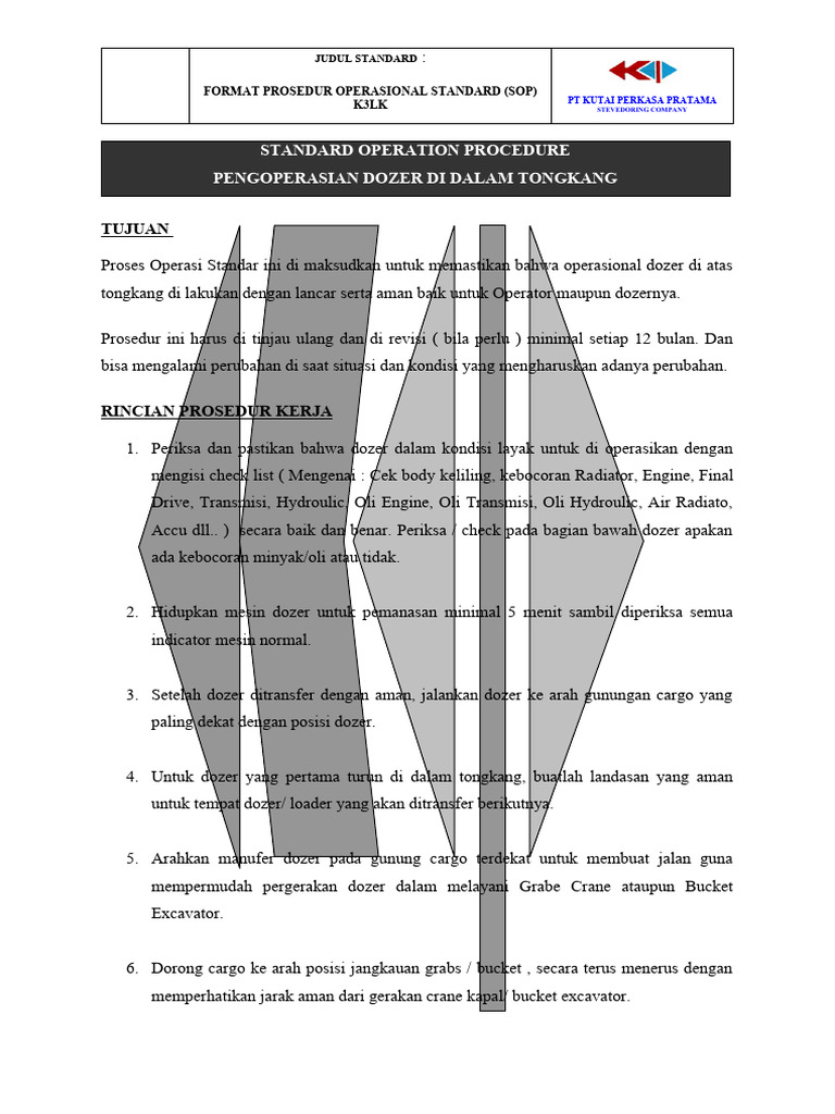 SOP Pengoperasian Dozer di Tongkang | PDF