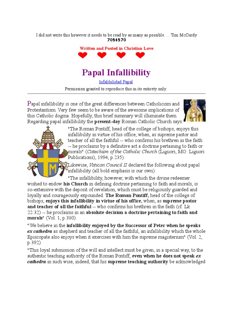 Papal Infallibility | PDF | Pope | Catholic Church
