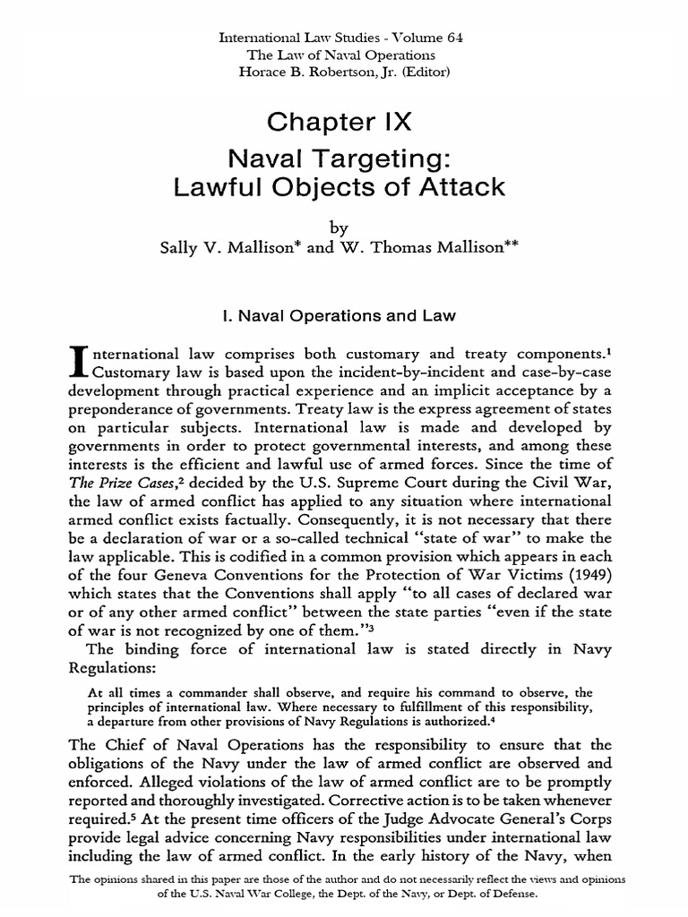 Naval Targeting - Lawful Objects of Attack | PDF | Warships | U Boats