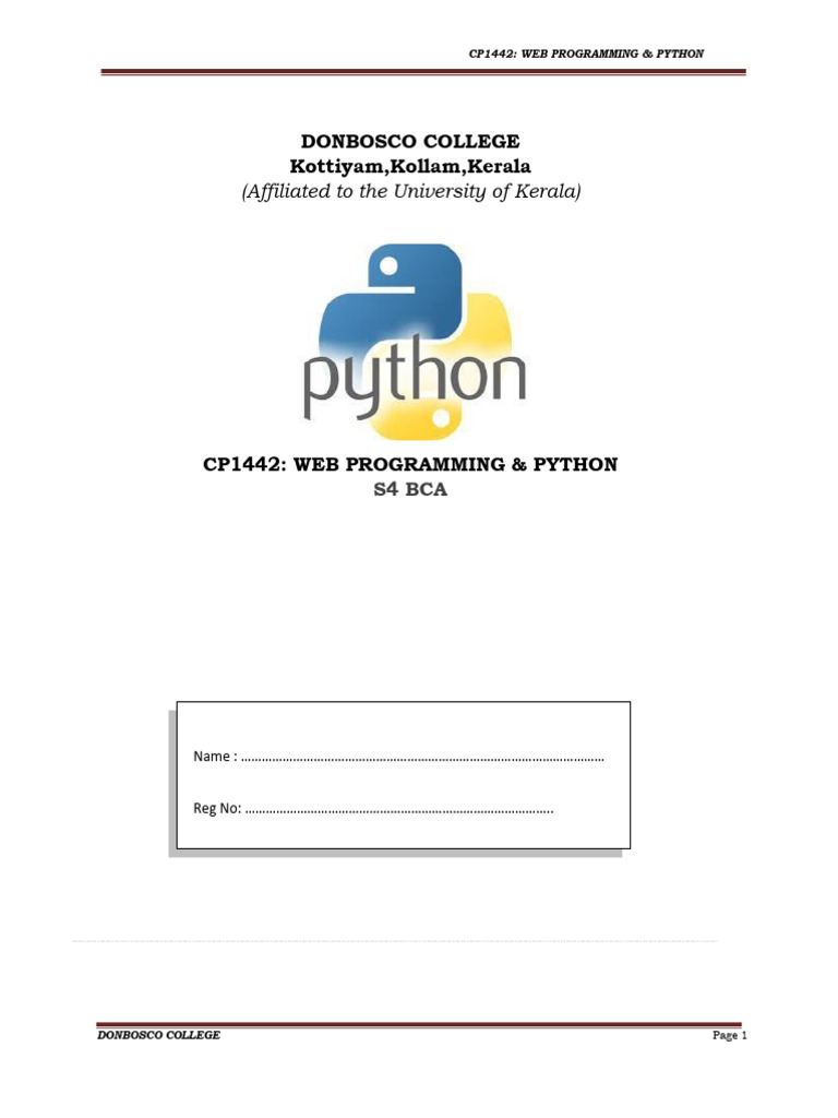 PYTHON NOTES Bca - Final | PDF | Parameter (Computer Programming ... PYTHON NOTES Bca - Final | PDF | Parameter (Computer Programming ...