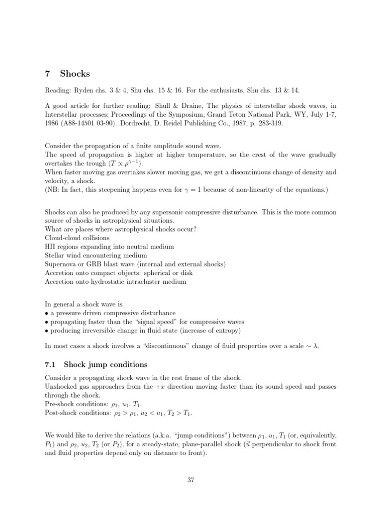 Shock Notes | Download Free PDF | Shock Wave | Waves