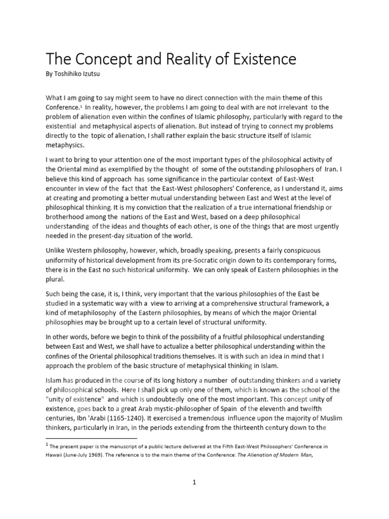 Concept and Reality of Existence | PDF | Reality | Existence