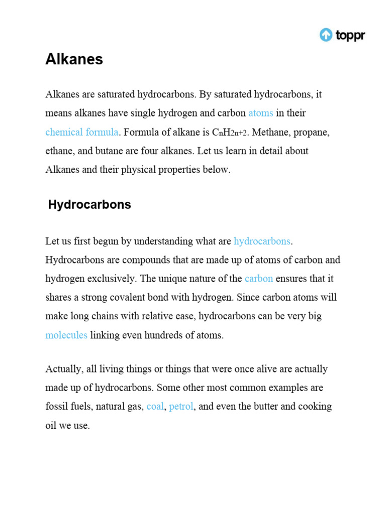 CBSE Class 11 Chemistry Chapter 13 Hydrocarbons Revision Notes | PDF ...