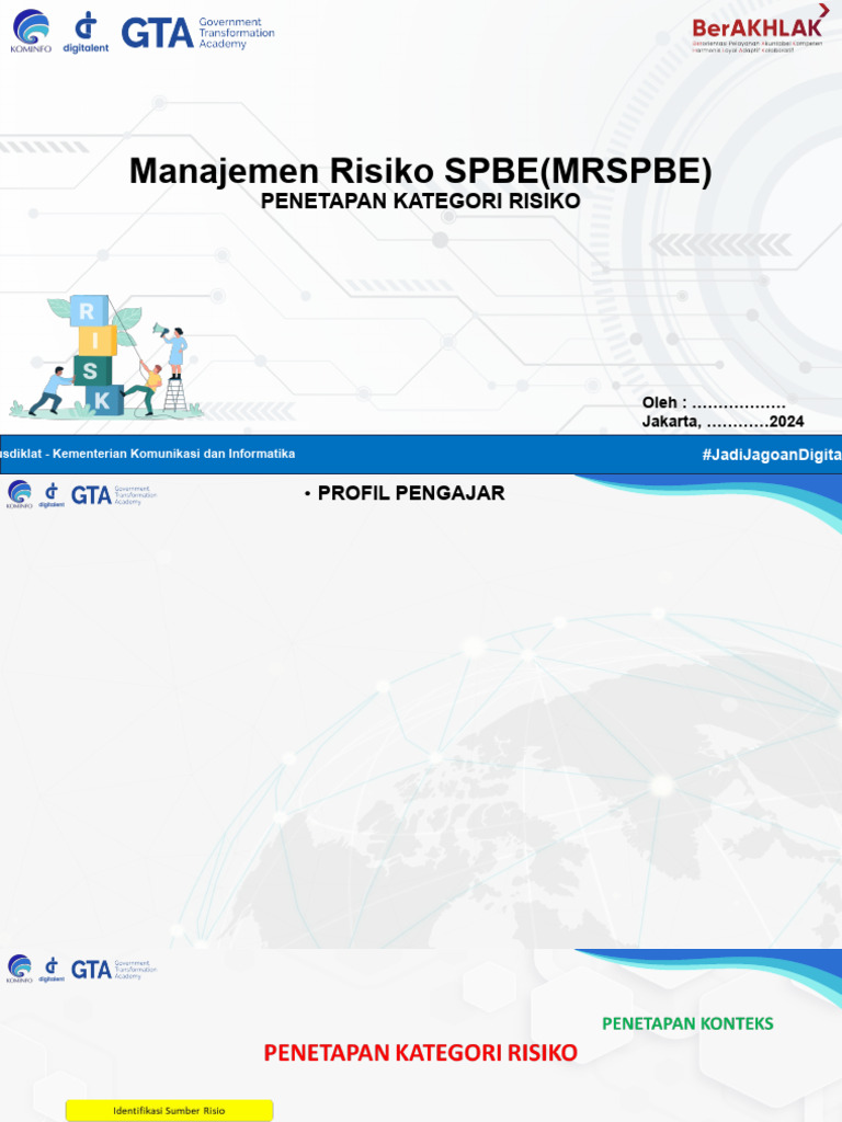 Materi 7 - Penetapan Kategori Risiko SPBE | PDF