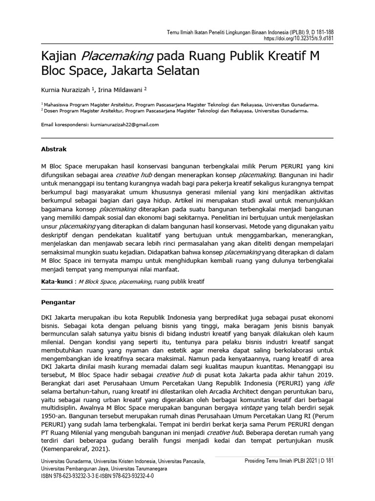 Kajian Placemaking di M Bloc Space | PDF