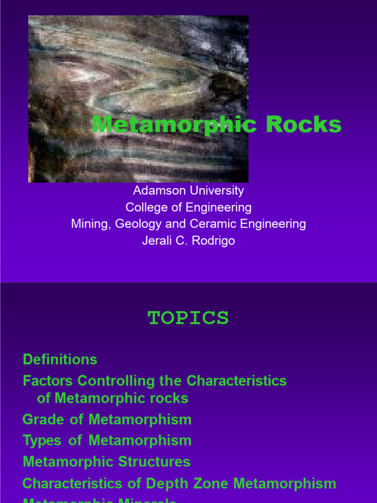 Metamorphic Rocks | PDF | Minerals | Rock (Geology)