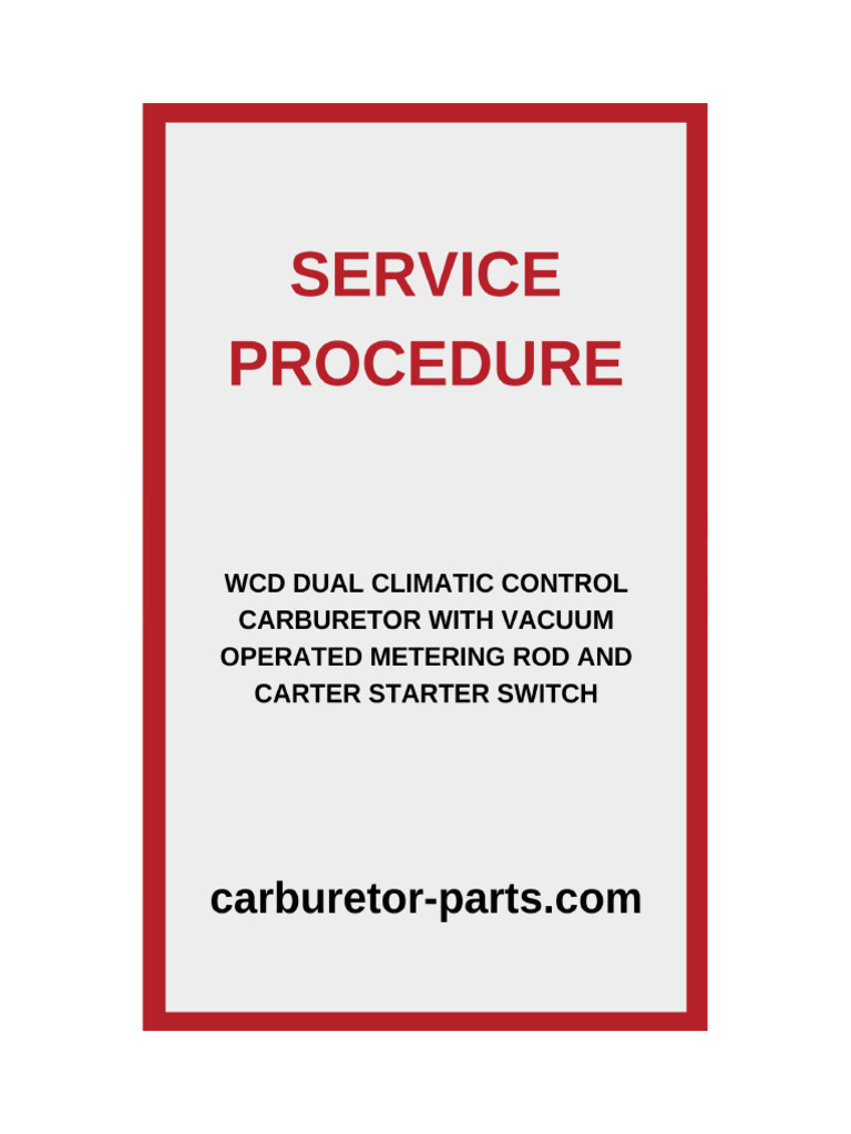 Carter WCD Manual | PDF | Carburetor | Throttle