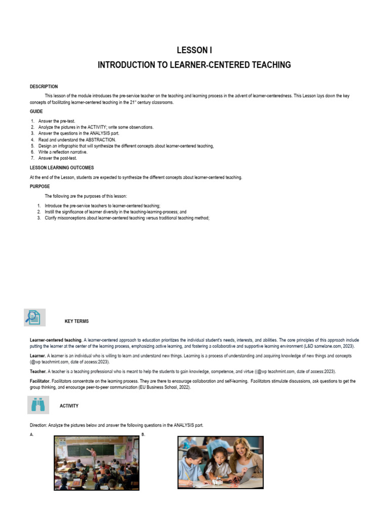 FLT - Module 1 Lesson 1 | PDF | Learning | Teachers