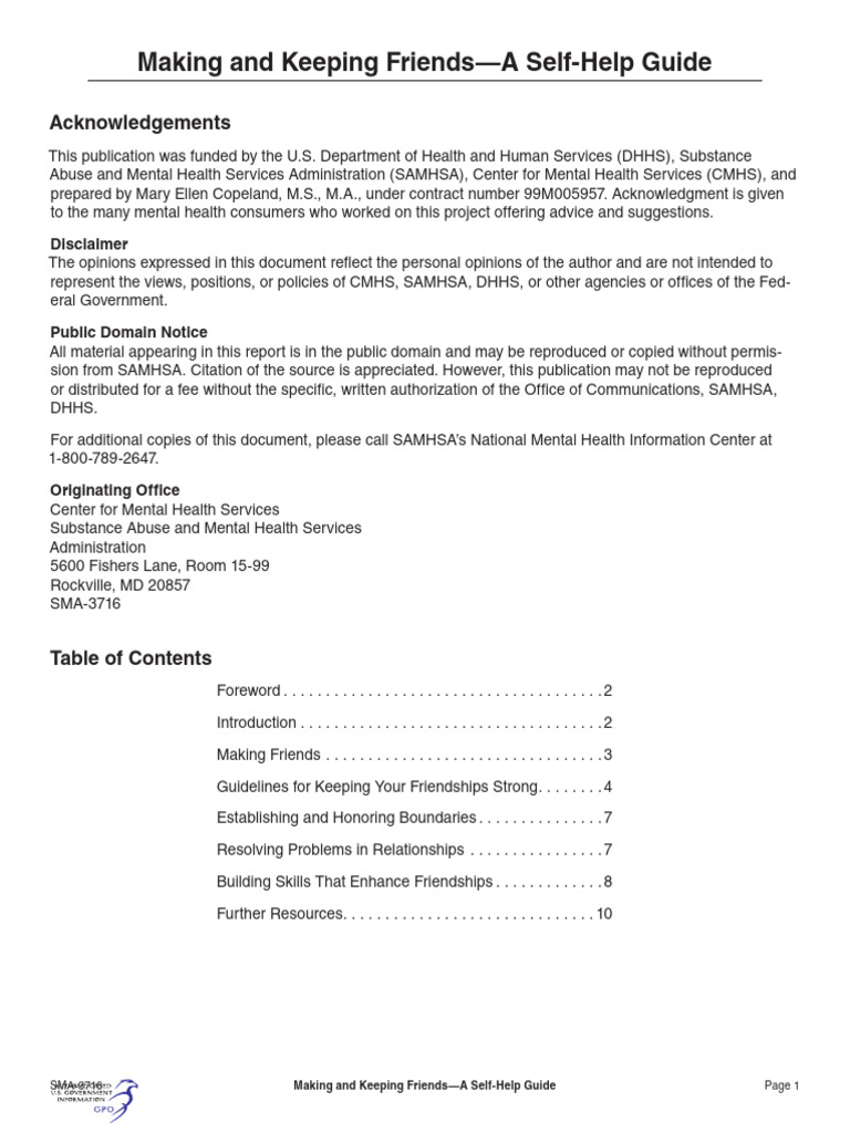 Govpub He20 Purl Lps122683 | PDF | Friendship | Psychology