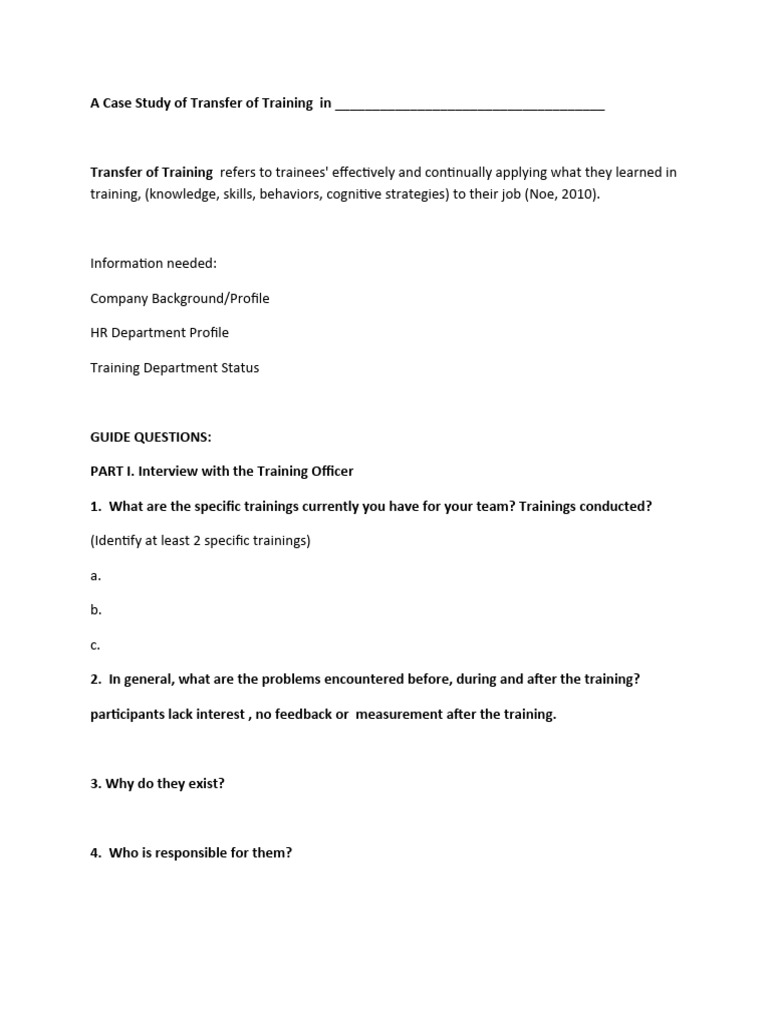 Case Study Questions | PDF | Learning | Motivational