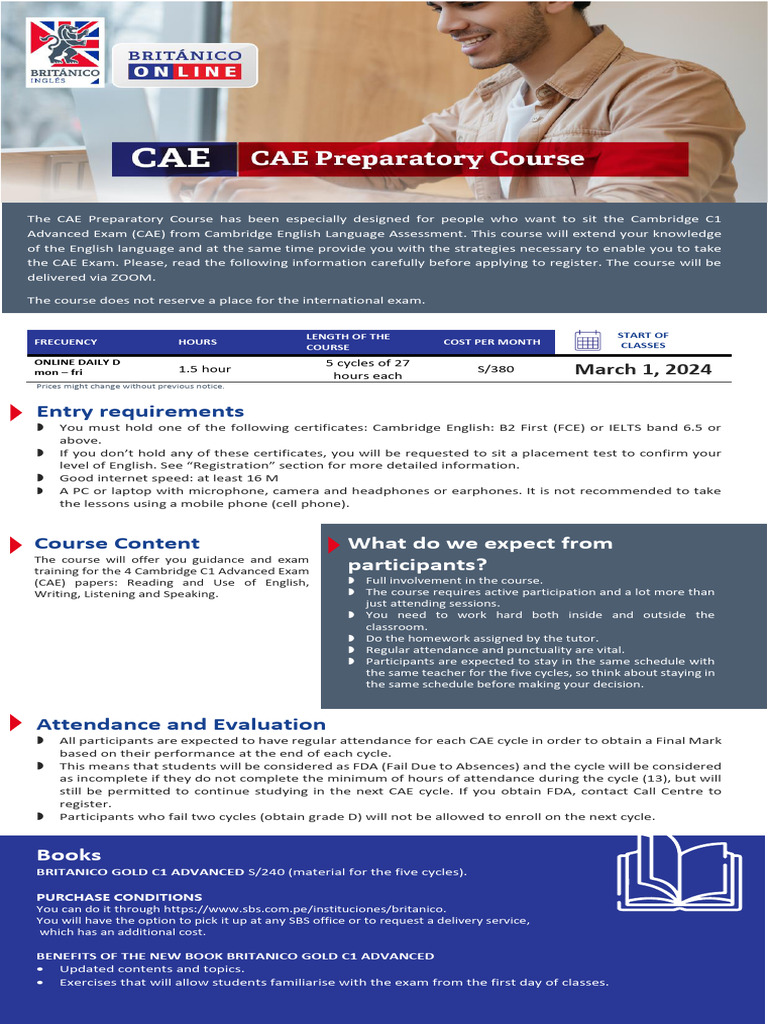 CAE Exam 2024 Preparatory Course | PDF | Career & Growth | Finance ...
