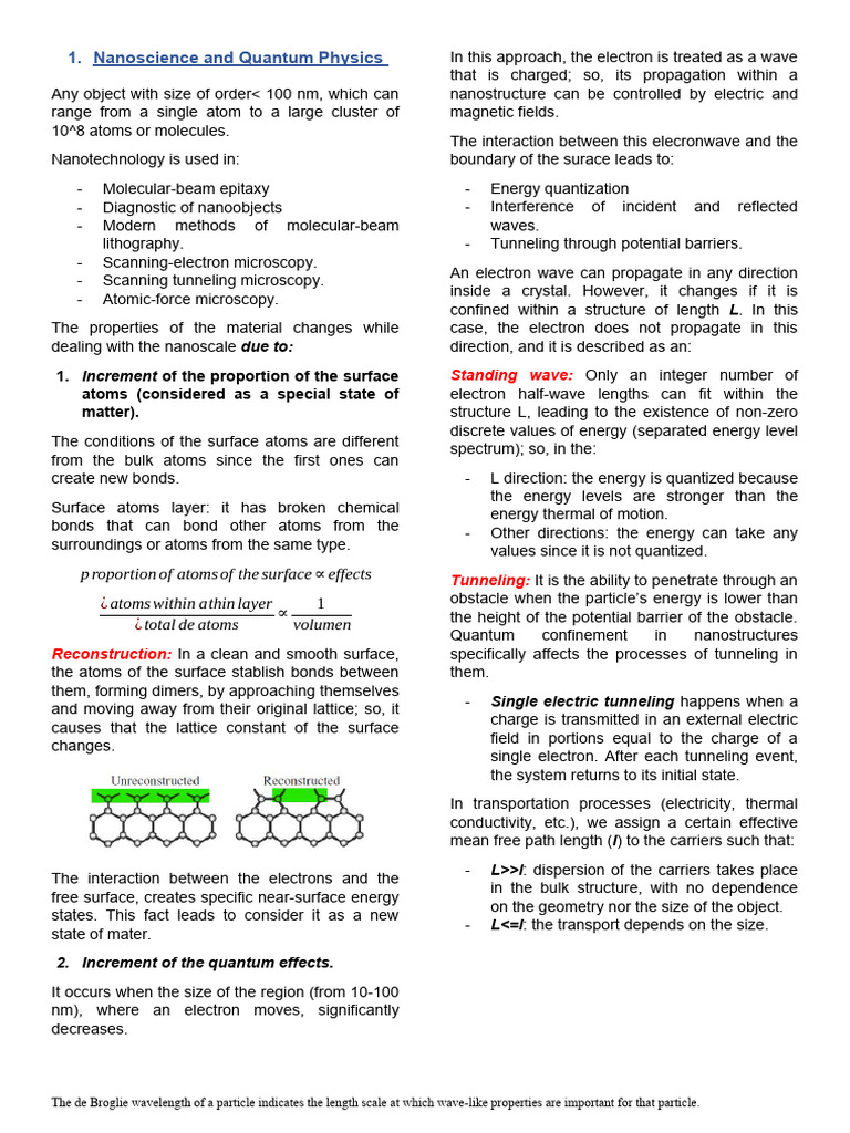 Introduction To Nanoscience - Theory | PDF | Nanoparticle | Band Gap Introduction To Nanoscience - Theory | PDF | Nanoparticle | Band Gap