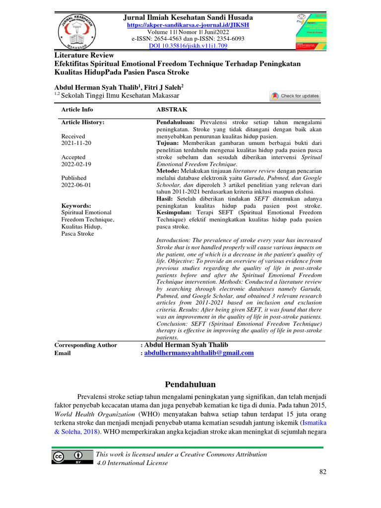 Jurnal Terapi Seft Pada Stroke | PDF