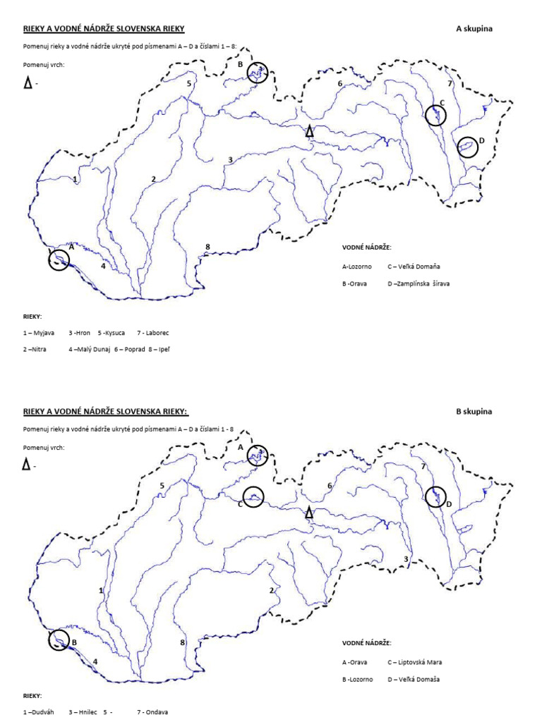 Vodstvo Slovenska Slepé Mapy | PDF