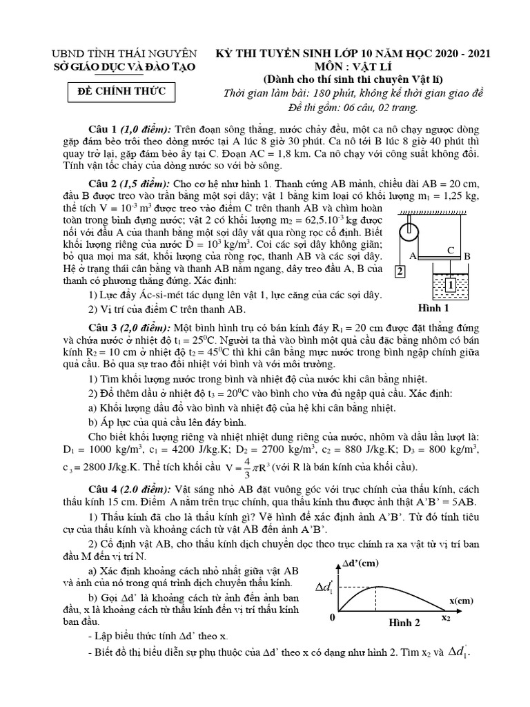 Đề Chính Thức + Hdc 20 - 21 | PDF