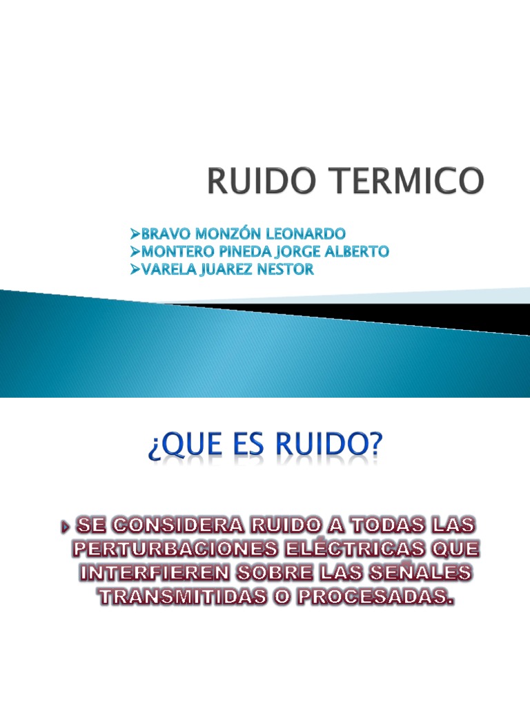 Ruido Eléctrico y Térmico: Conceptos y Cálculos | PDF