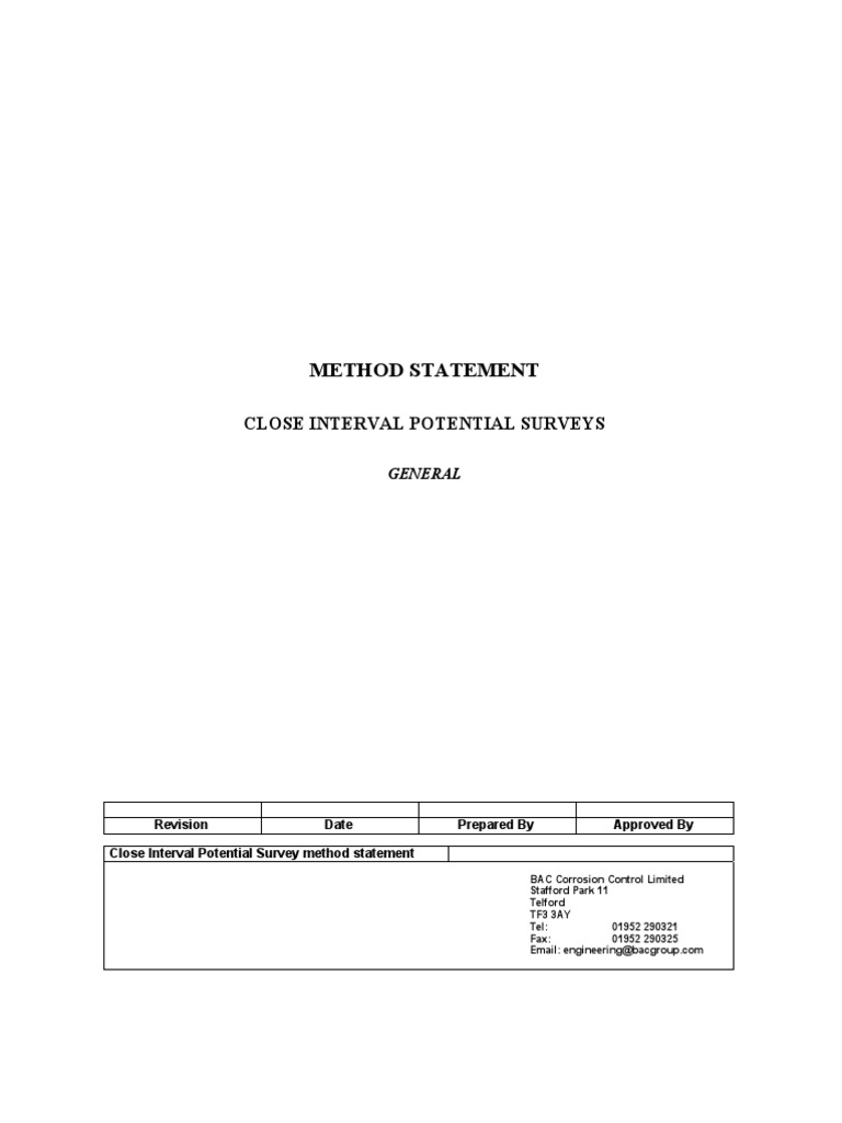 Method Statement: Close Interval Potential Surveys | PDF | Surveying ...
