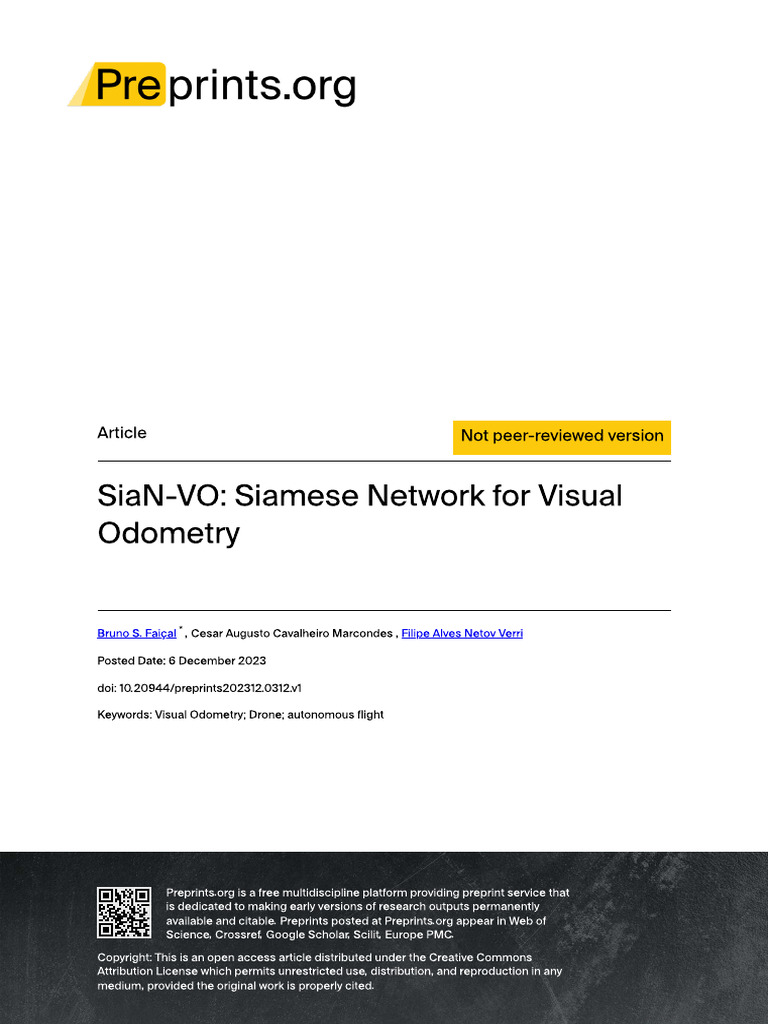 SiaN-VO Siamese Network For Visual Odometry | PDF