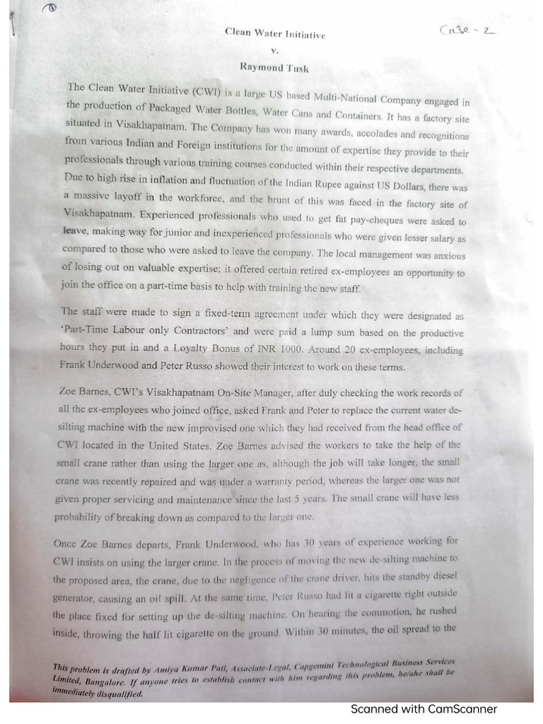 Clean Water Initiative Case | PDF