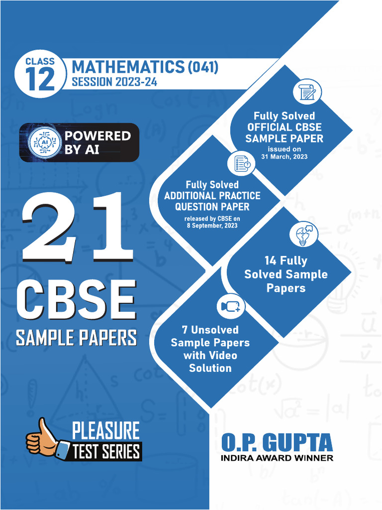 CBSE 21 SQP (Pleasure Test Series) - by O.P. GUPTA-1 | PDF | Function ...