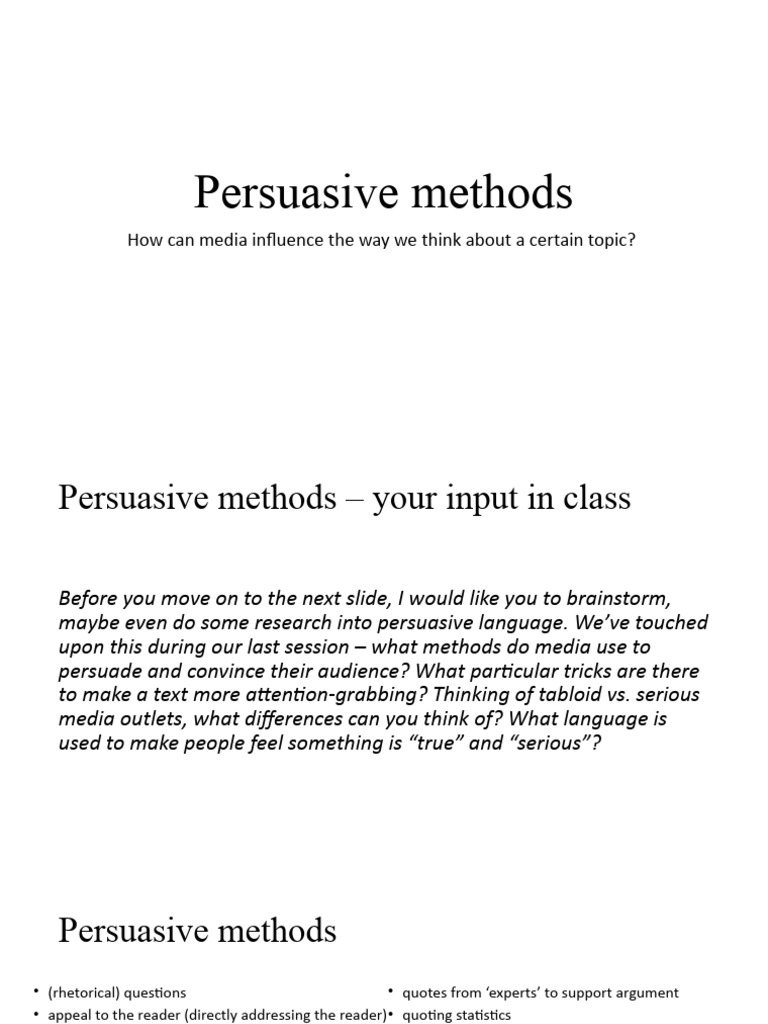 Media Persuasion Techniques Explained | PDF