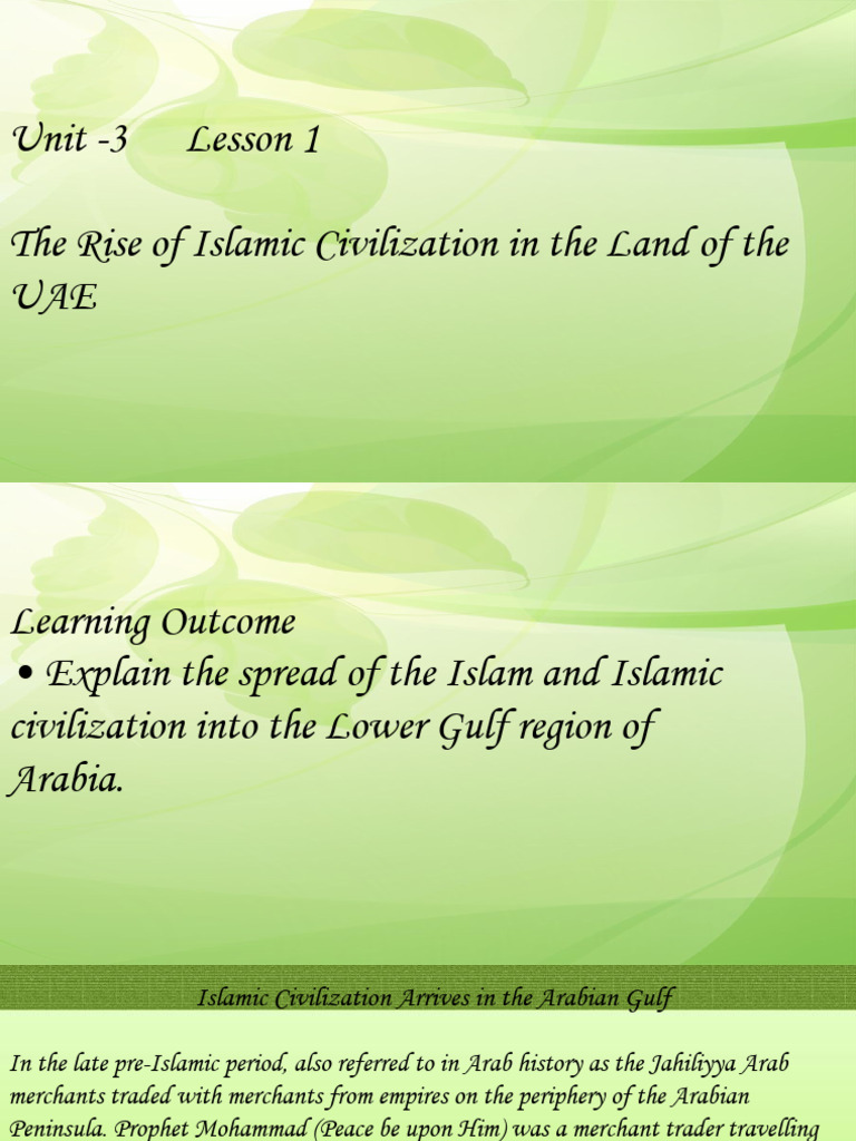 MSCS G9 Unit 3 Lesson 1-The Rise of Islamic Civilization in The Land of ...