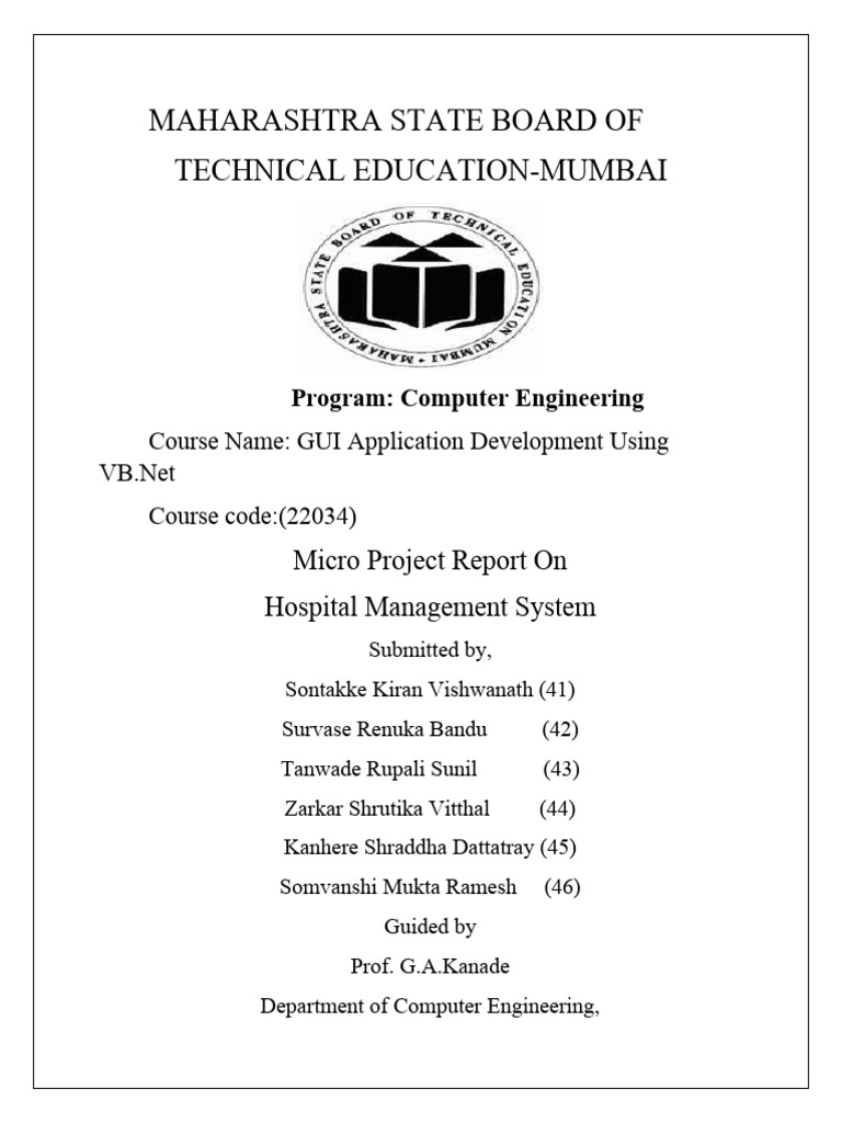 GAD Micro - Project Part A | PDF | Health Administration | Hospital