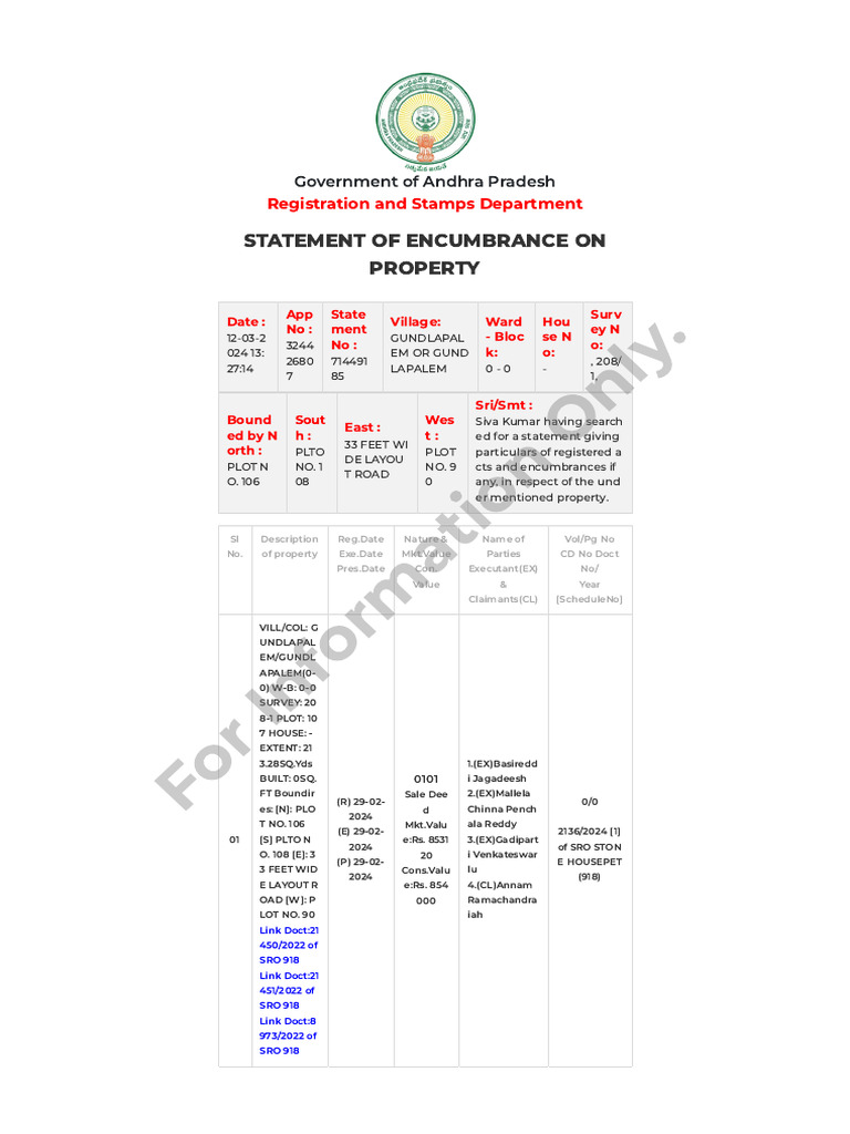 E Encumbrance Service | PDF