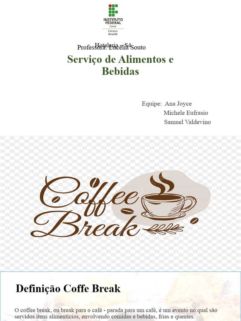 Lista de Coffee Break Simples | PDF | Chá | Alimentos
