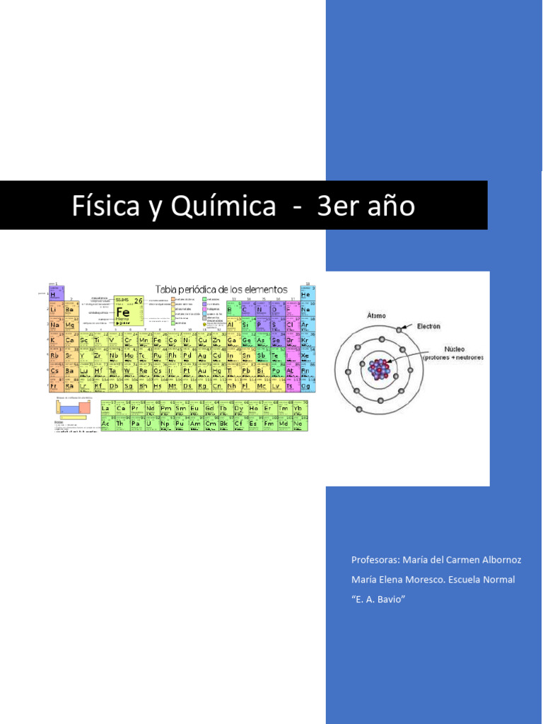 Unidades 1 y 2. Física y Química 3ro 3ra. Escuela Normal. 2024 | PDF | Enlace iónico ...