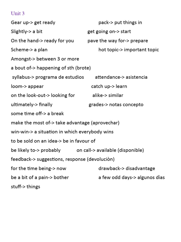 Unit 3 vocabulary Gold experience b2 | PDF | Plural | Language Mechanics