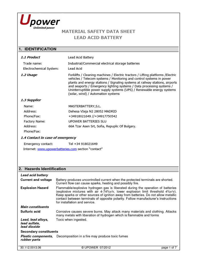 Msds Lead | Download Free PDF | Magnesium | Lead