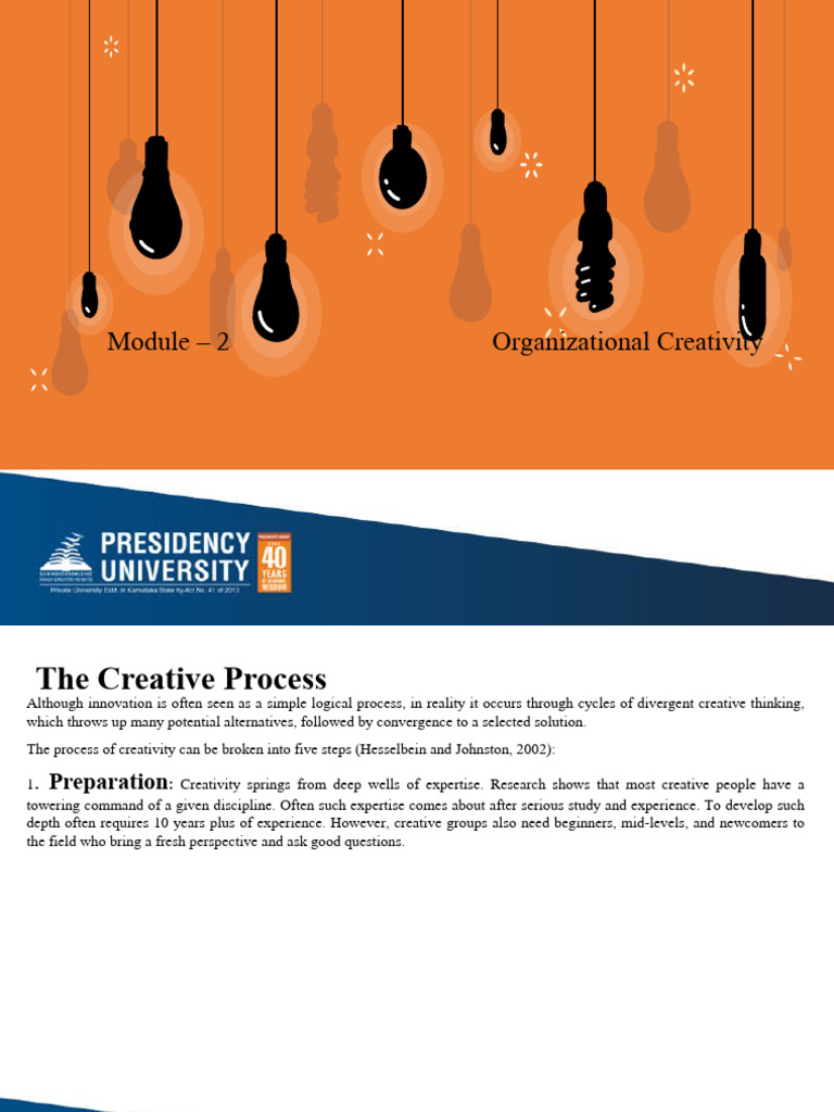 Module Two Organizational Creativity | PDF | Creativity | Brainstorming
