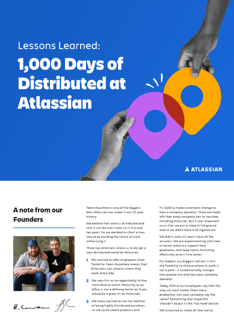 Lessonslearned From Distributed Work - Atlassian | PDF | Policy | Goal