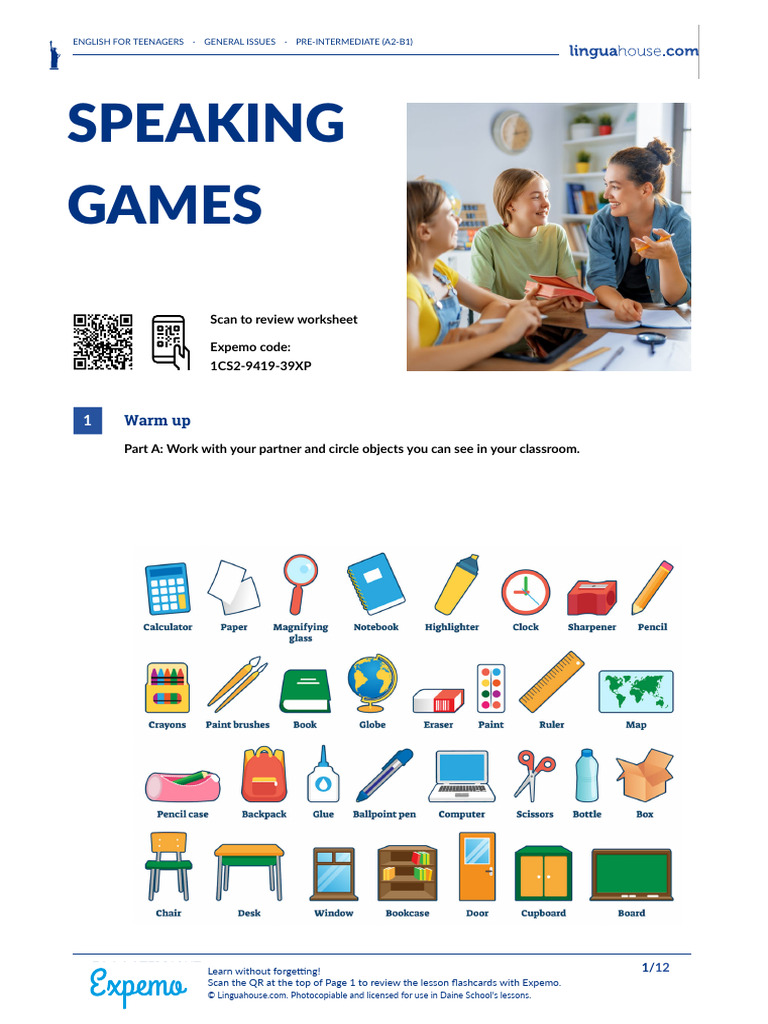 Speaking Games American English Student | PDF