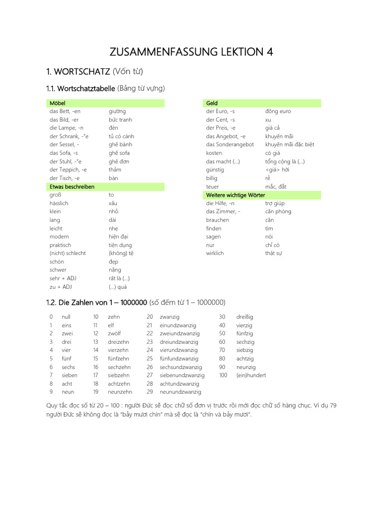 Zusammenfassung Lektion 4 | PDF