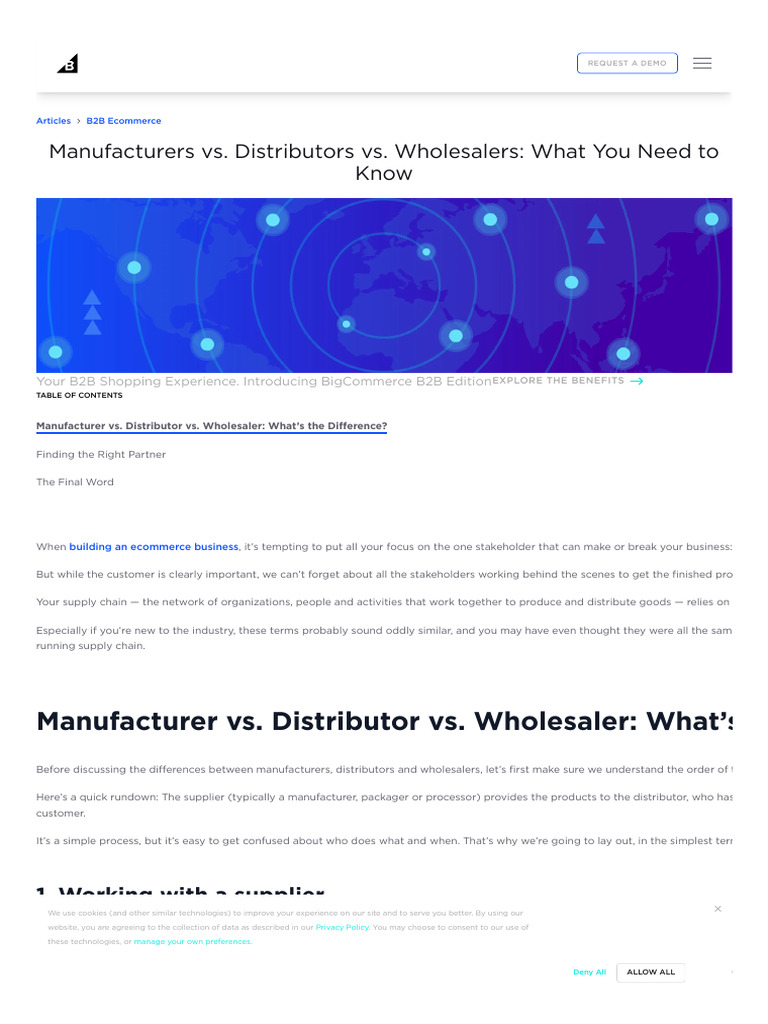 B2B Ecommerce Manufacturers vs. Distributors vs. Wholesalers | PDF ...