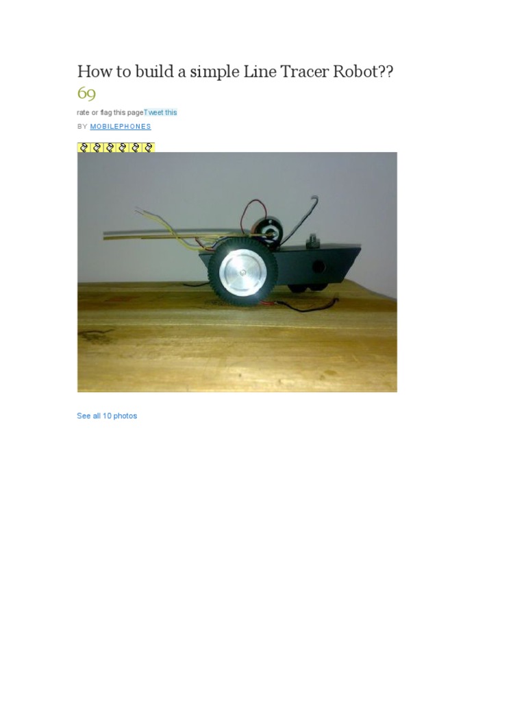How To Build A Simple Line Tracer Robot | PDF | Infrared | Sensor
